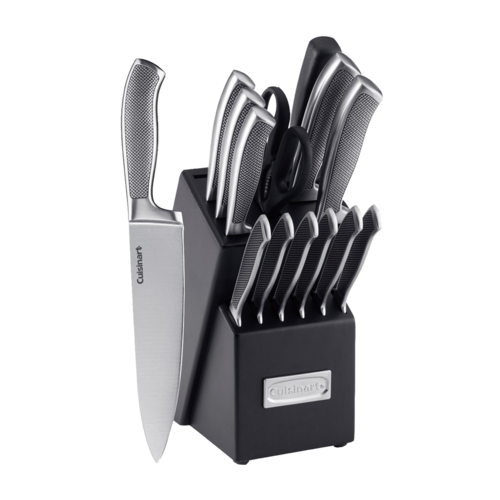Cuisinart Graphix 15-Piece Cutlery Set with Block, Stainless Steel ...